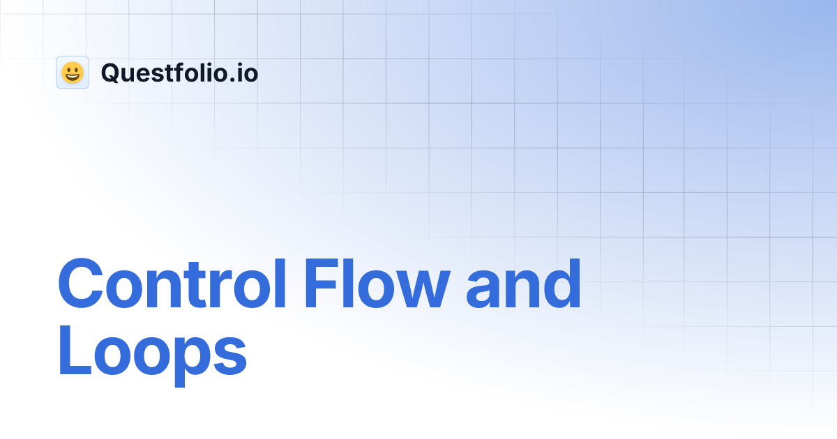 Control Flow And Loops